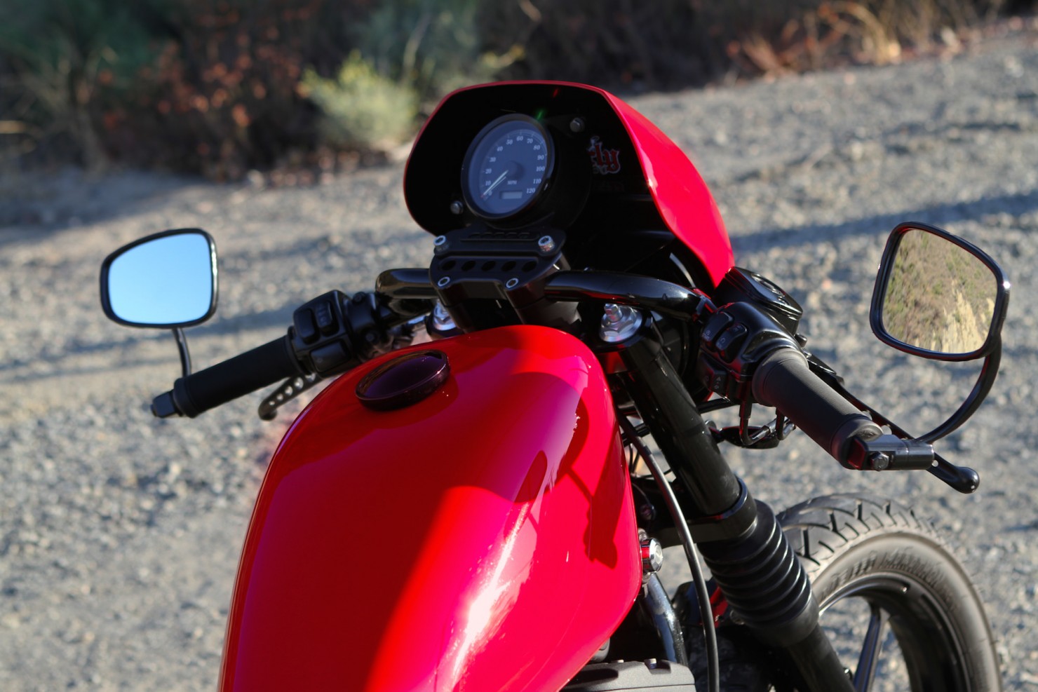 Red Harley-Davidson Sportster Cafe Racer by Burly Brand