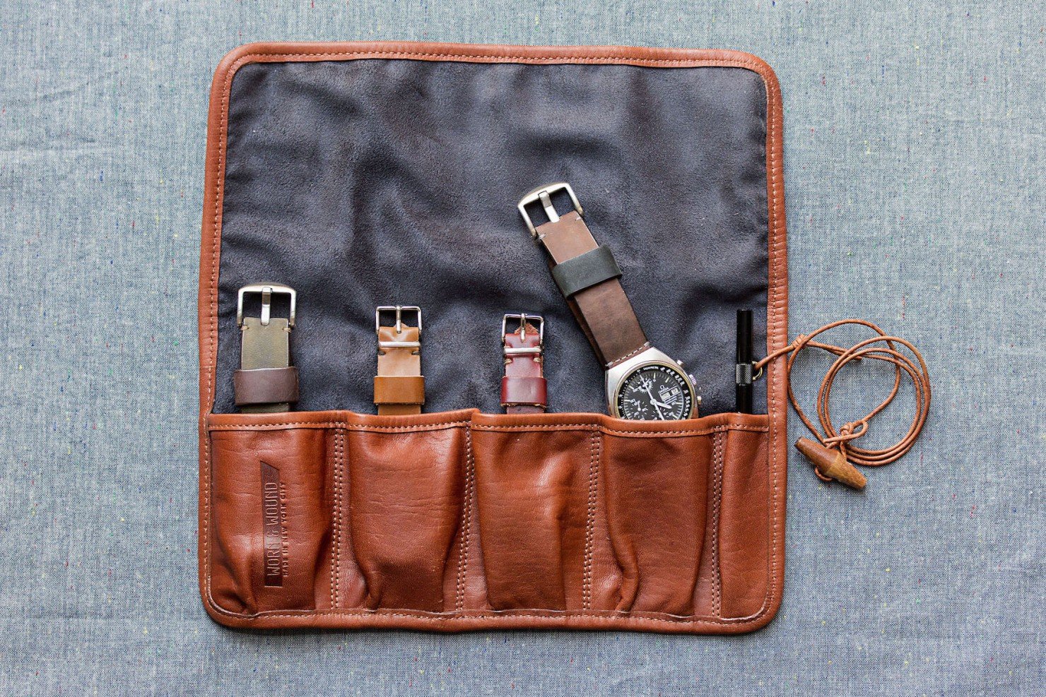 Harris Tweed Watch Roll by Worn & Wound