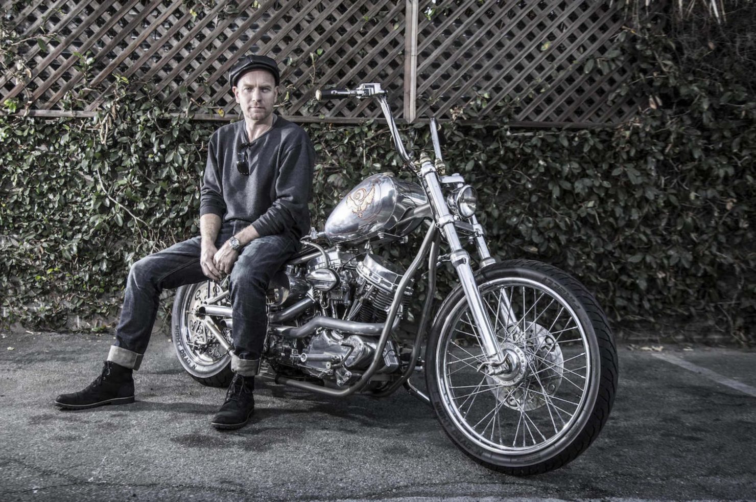 Ewan McGregor's Indian Larry Panhead Chopper