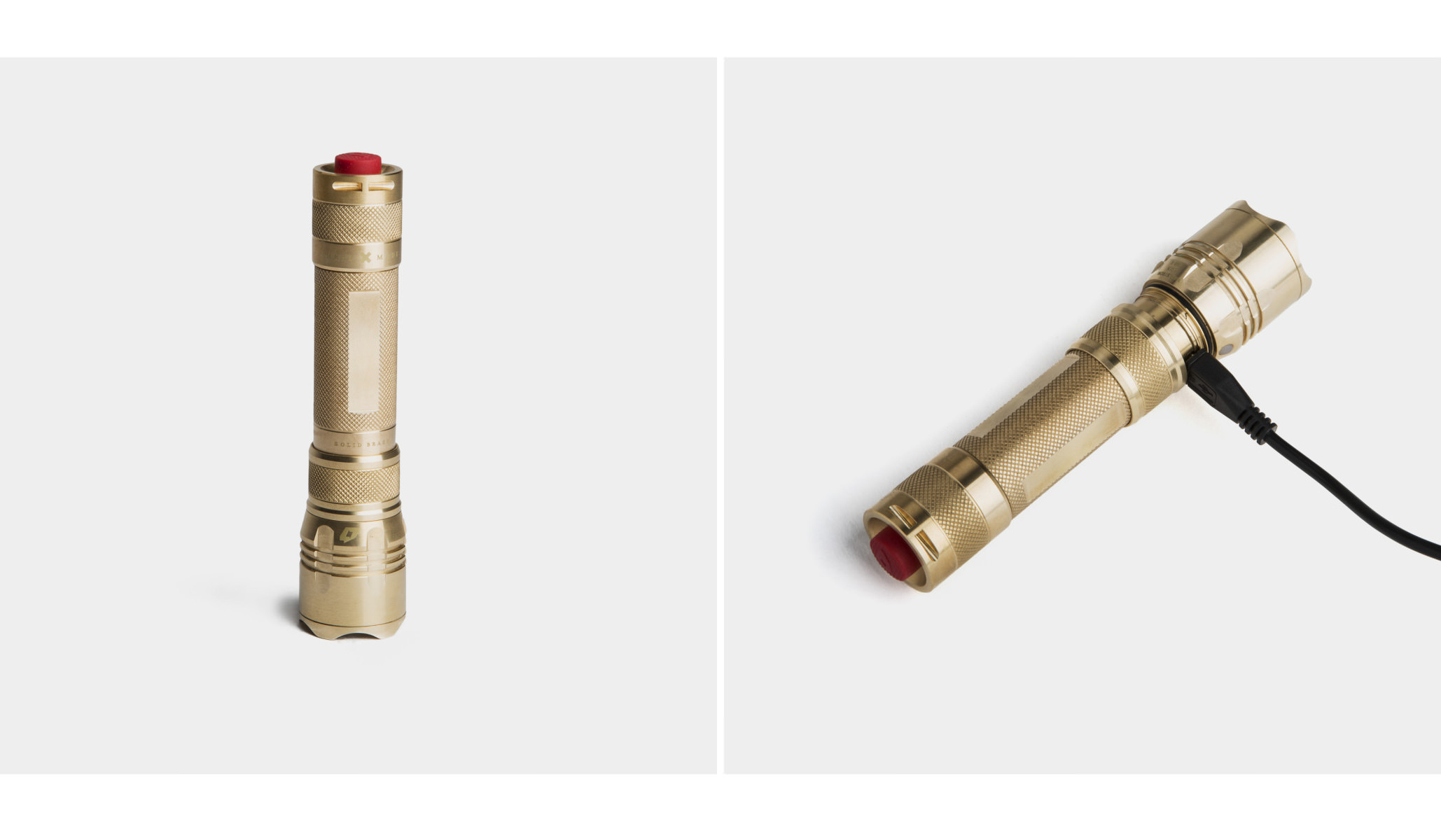 Rechargeable Brass Flashlight