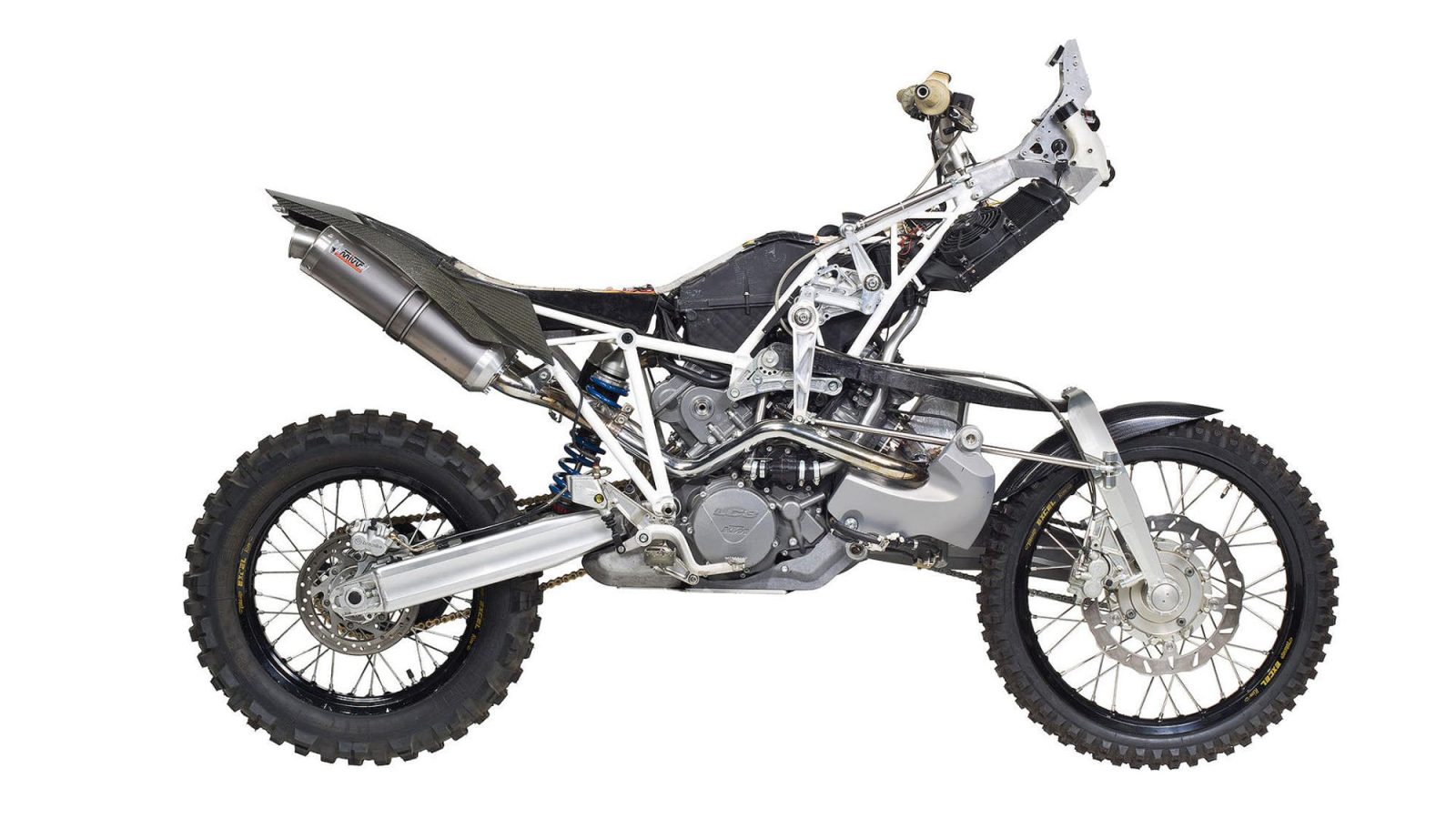 A Home-Built Kit To Convert The KTM 990 Adventure To Two-Wheel Drive