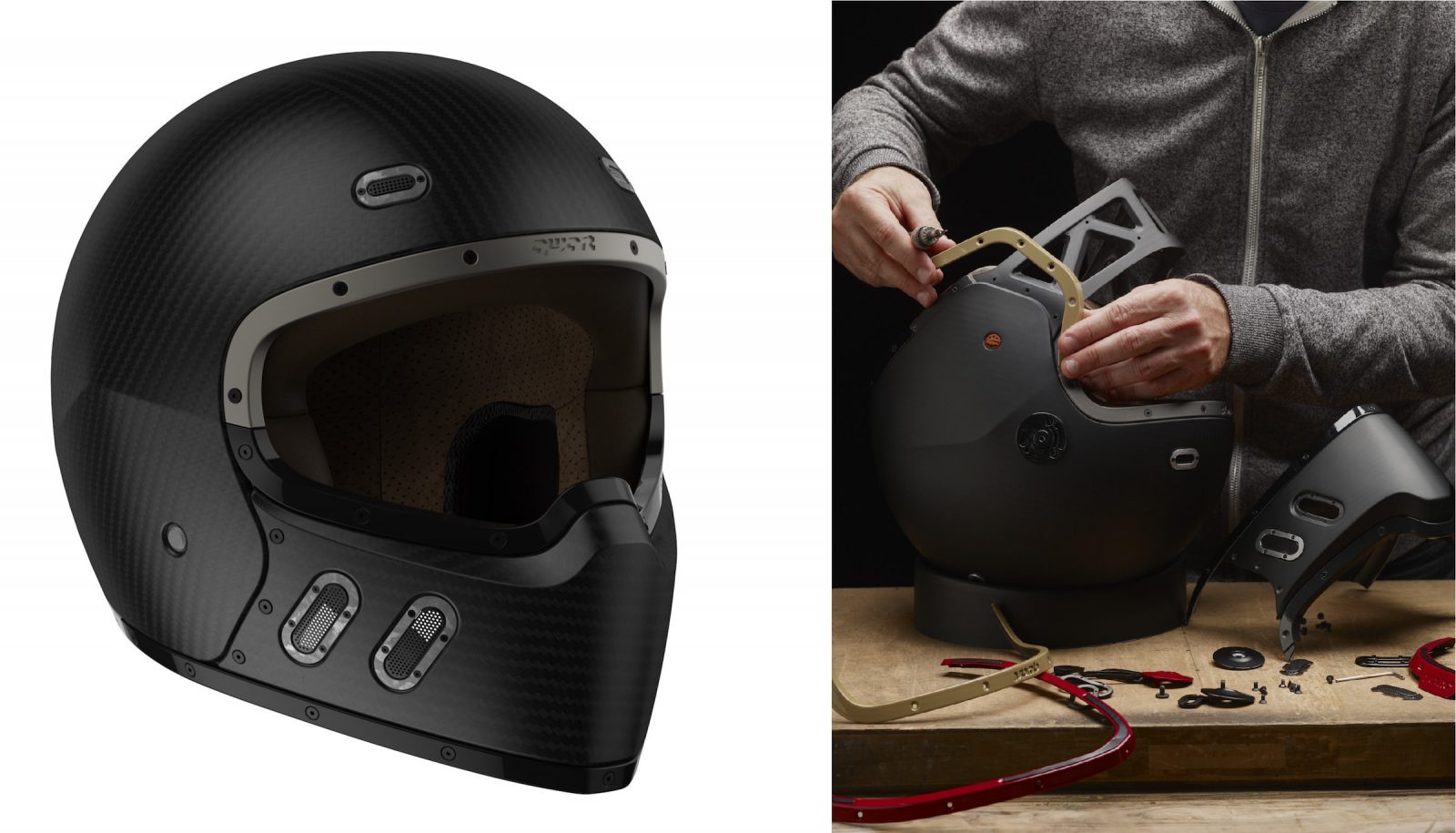 Qwart Helmets - The Phoenix: A Modular Carbon Fiber Motorcycle Helmet