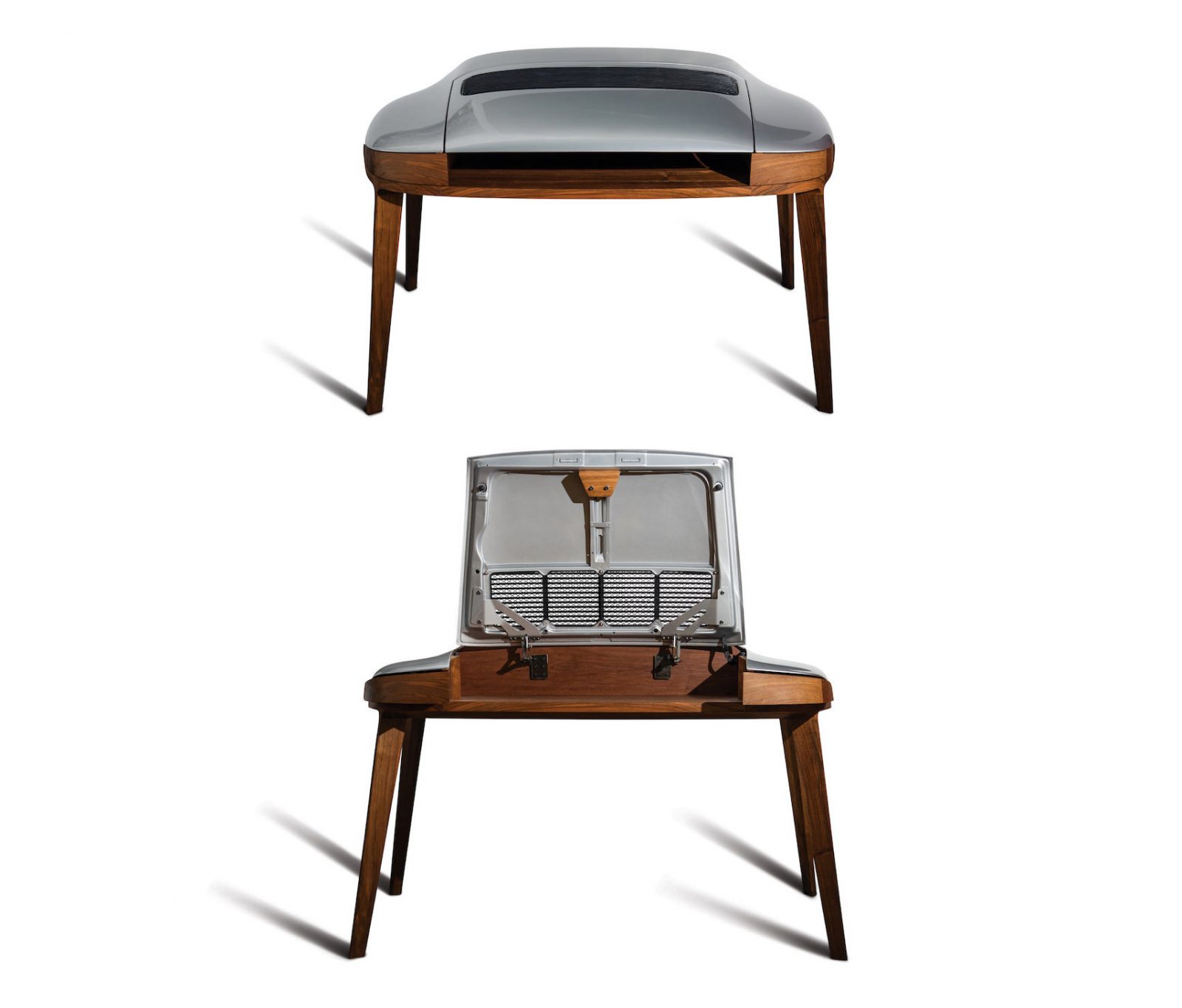 Handmade American Walnut Porsche Writing Desk by 3 GJB 17
