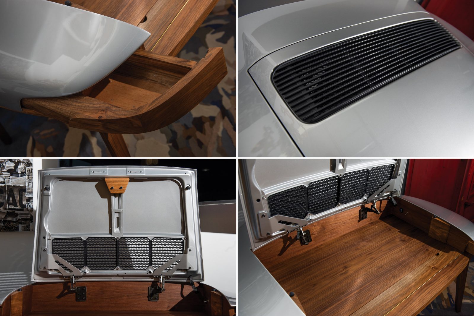 Handmade American Walnut Porsche Writing Desk by 3 GJB 17