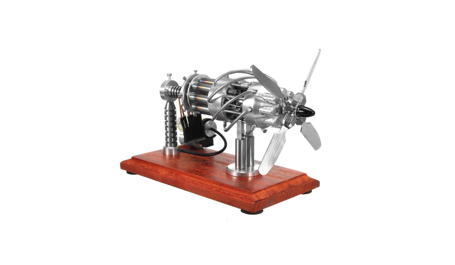 A Fully-Functional 16-Cylinder Stirling Engine Model - Butane-Powered