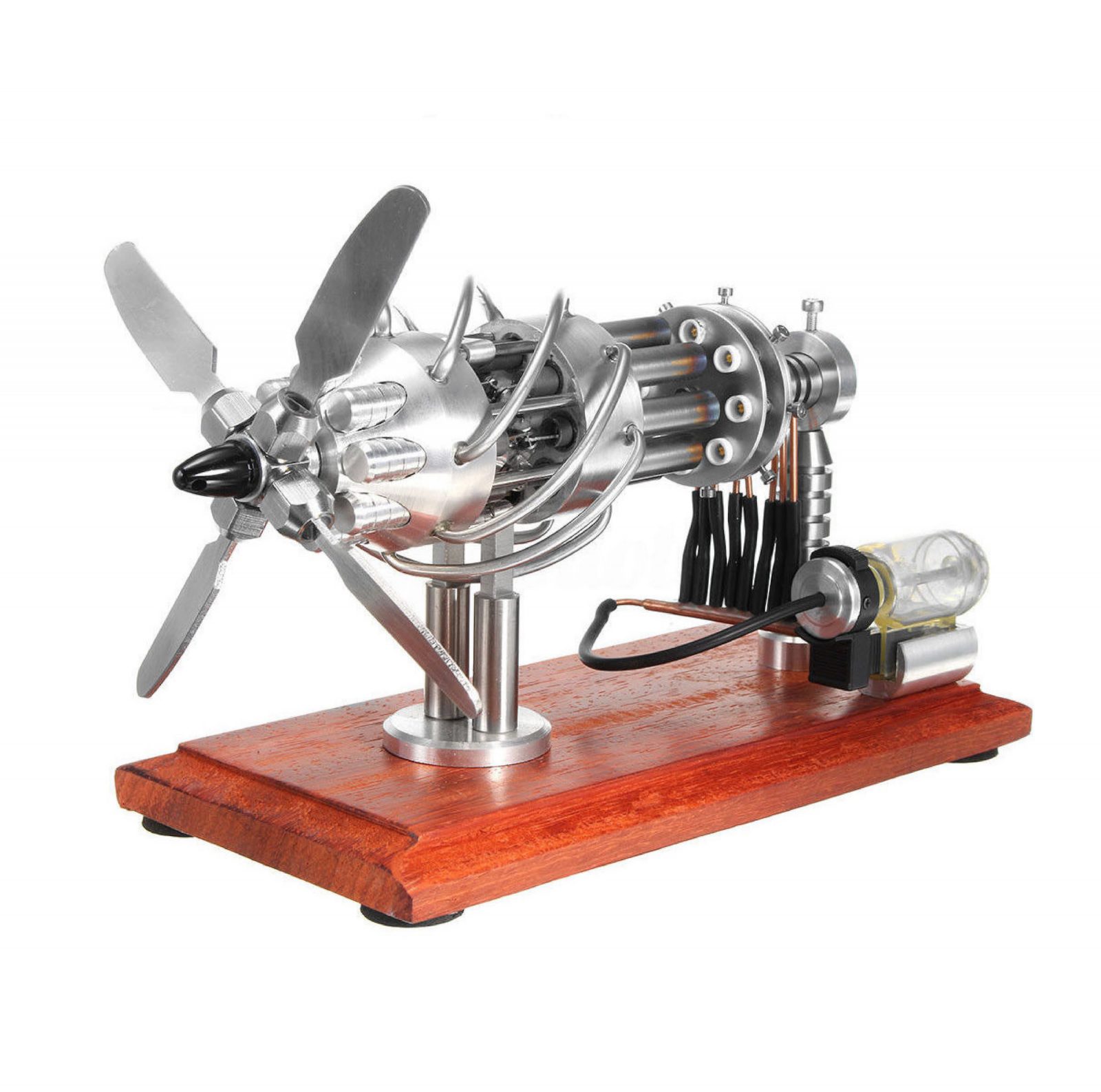 A Fully-Functional 16-Cylinder Stirling Engine Model - Butane-Powered