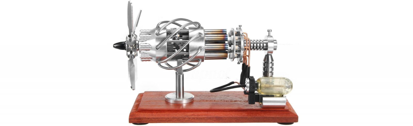 A Fully-Functional 16-Cylinder Stirling Engine Model - Butane-Powered