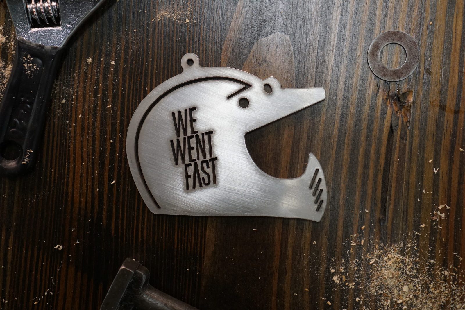 We Went Fast - Helmet Christmas Tree Ornament + Bottler Opener