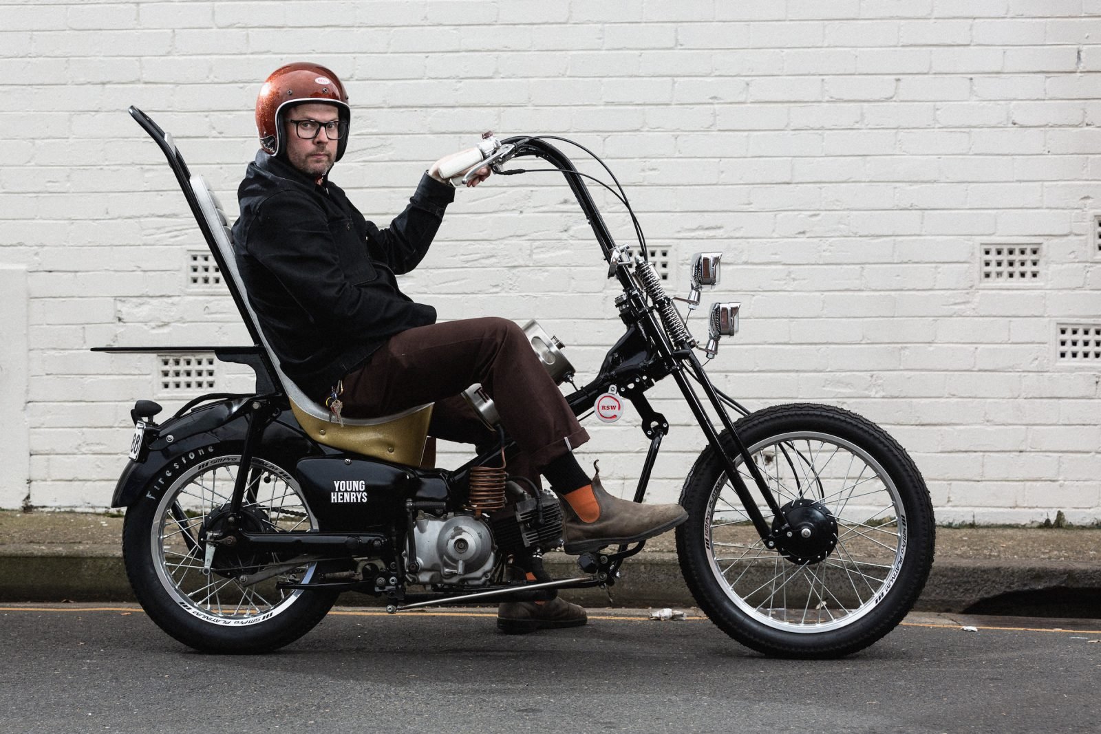 The Rising Sun Workshop x Young Henrys Custom Postie Bike Chopper - The Hopper