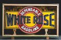 An Original, Working White Rose Gasoline Neon Sign