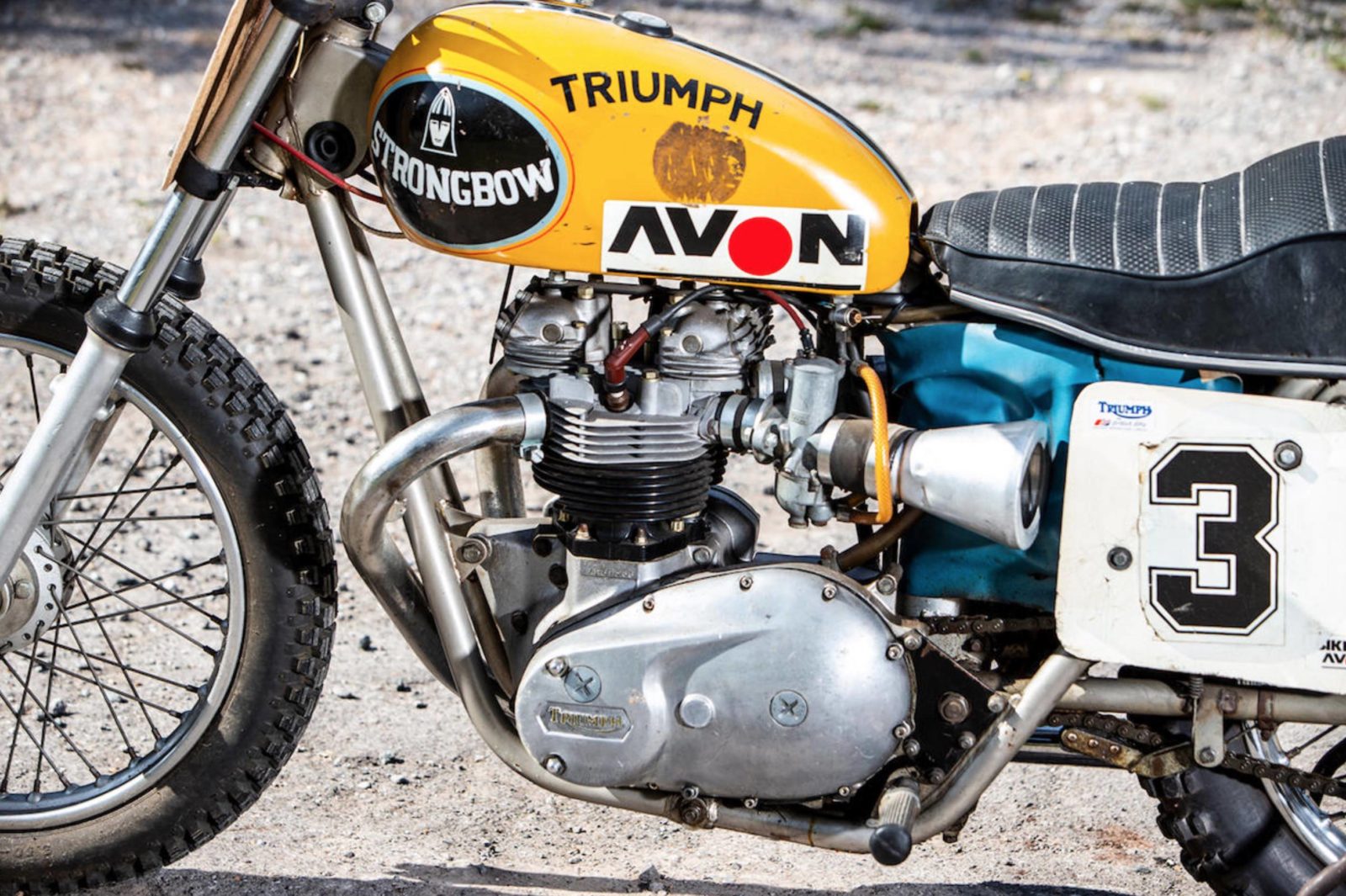The Only Surviving Factory-Built Custom Triumph Strongbow Flat Tracker