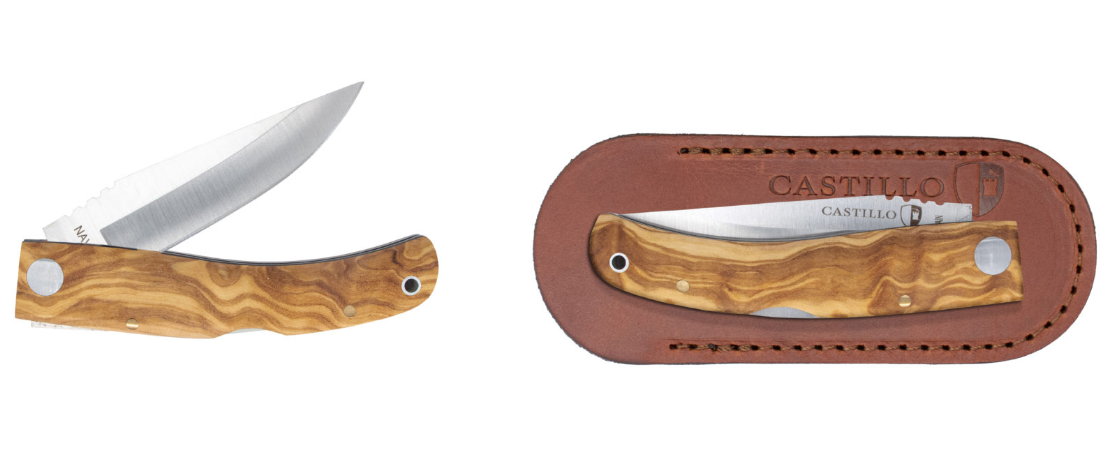 The Olivewood Navaja Folding Knife by Castillo Knives
