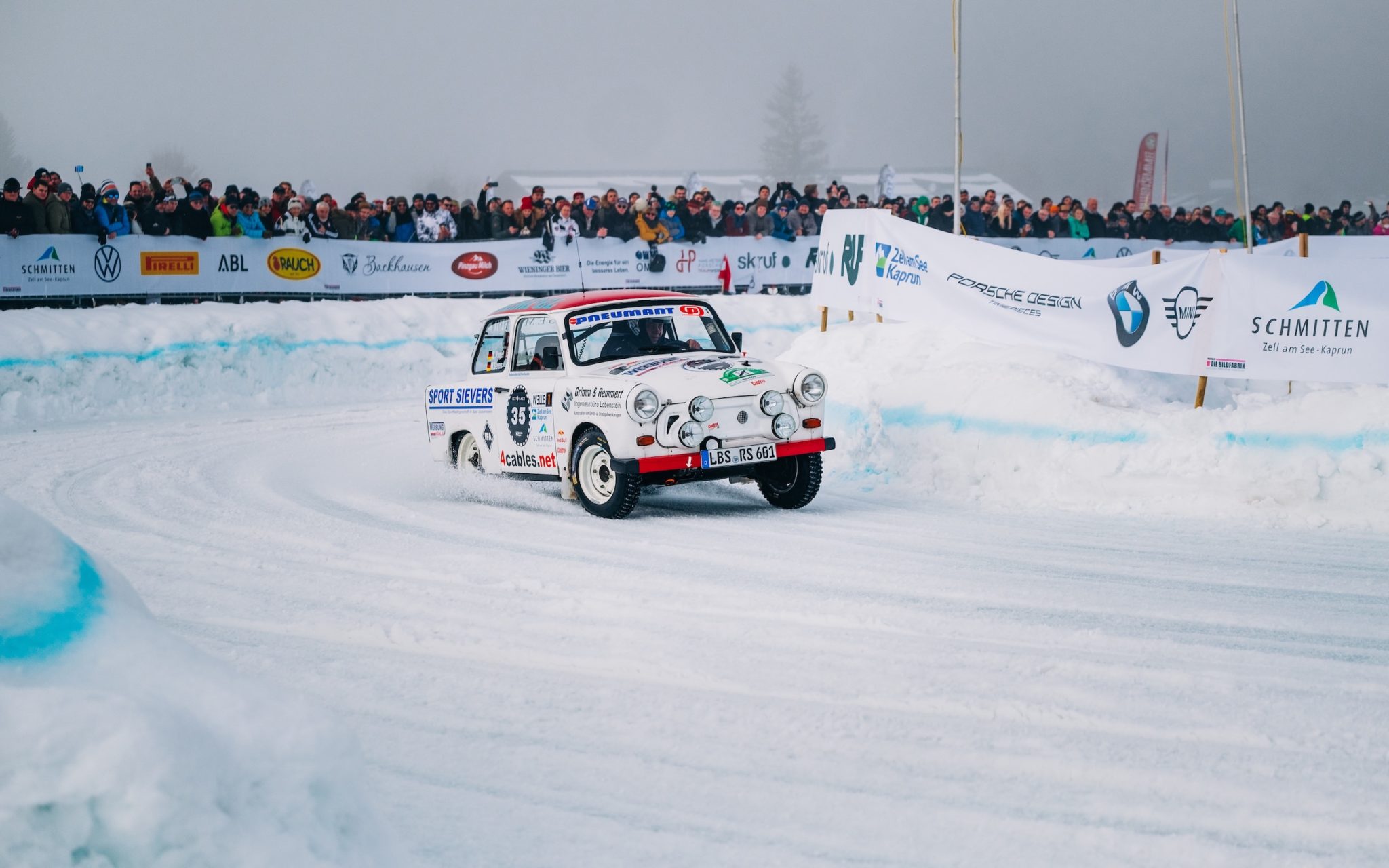 A Look At The Incredible GP Ice Race – Would You Ski Behind A Race Car?
