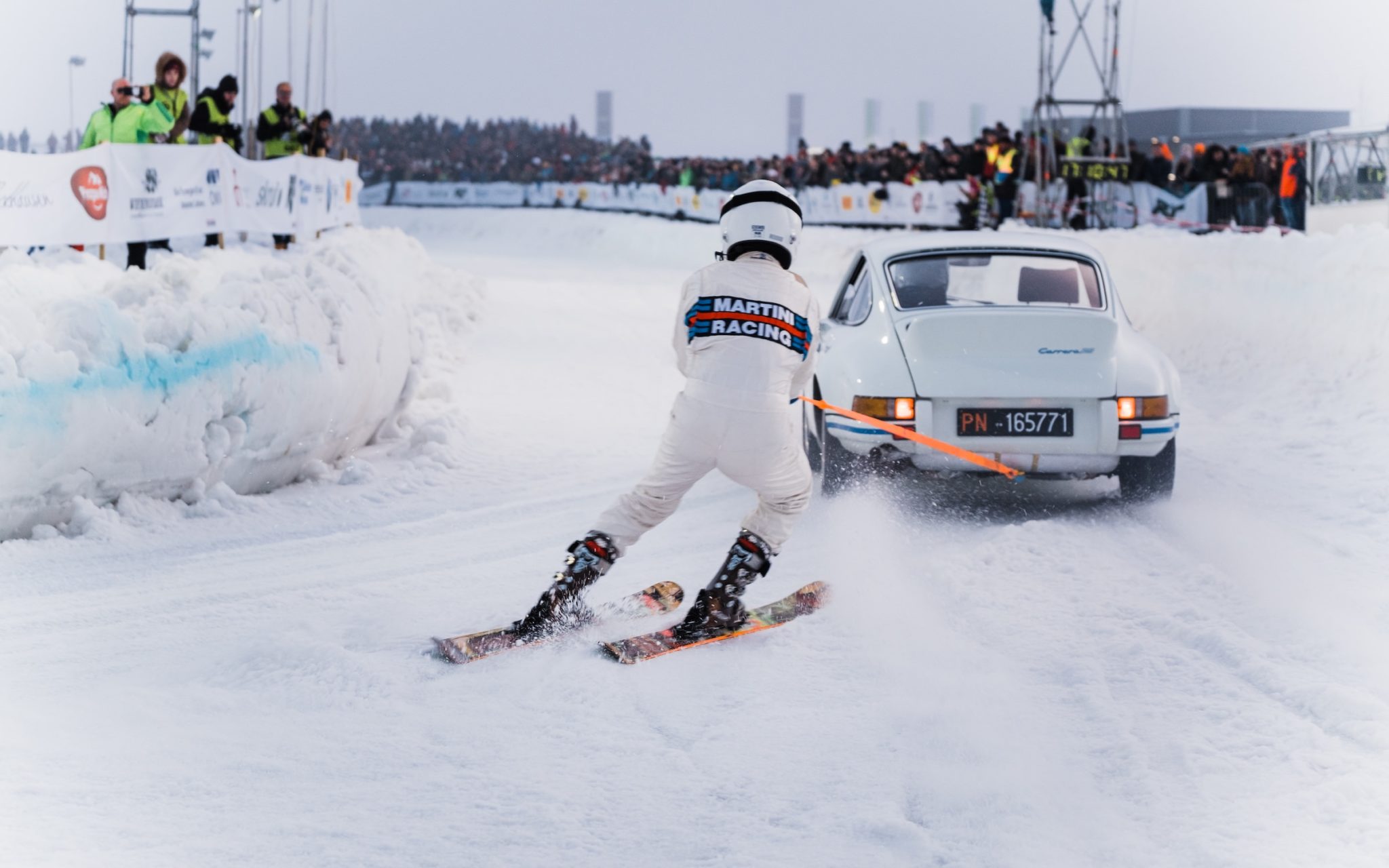 A Look At The Incredible GP Ice Race – Would You Ski Behind A Race Car?
