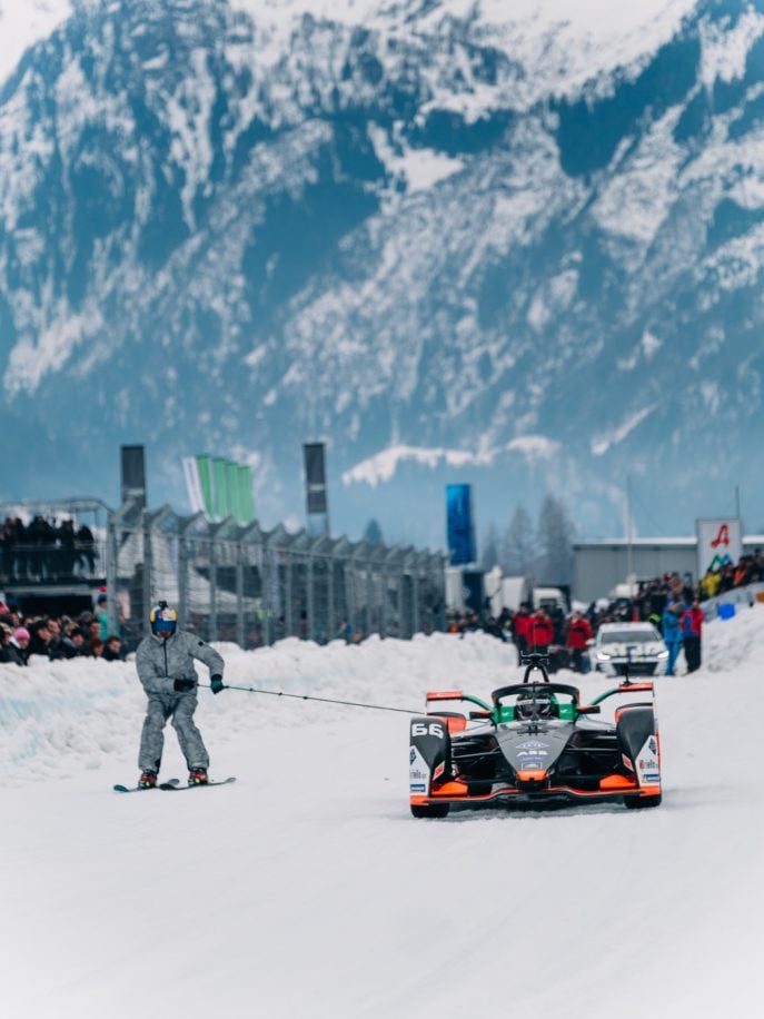 A Look At The Incredible GP Ice Race – Would You Ski Behind A Race Car?