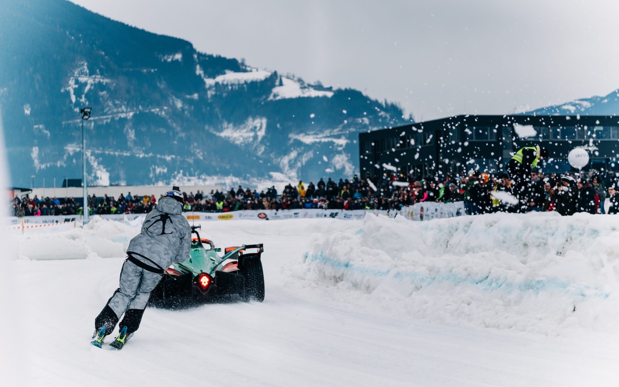 A Look At The Incredible GP Ice Race – Would You Ski Behind A Race Car?