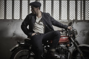 The New Fuel Greasy Jacket - An Armored Aramid + Denim Motorcycle Jacket