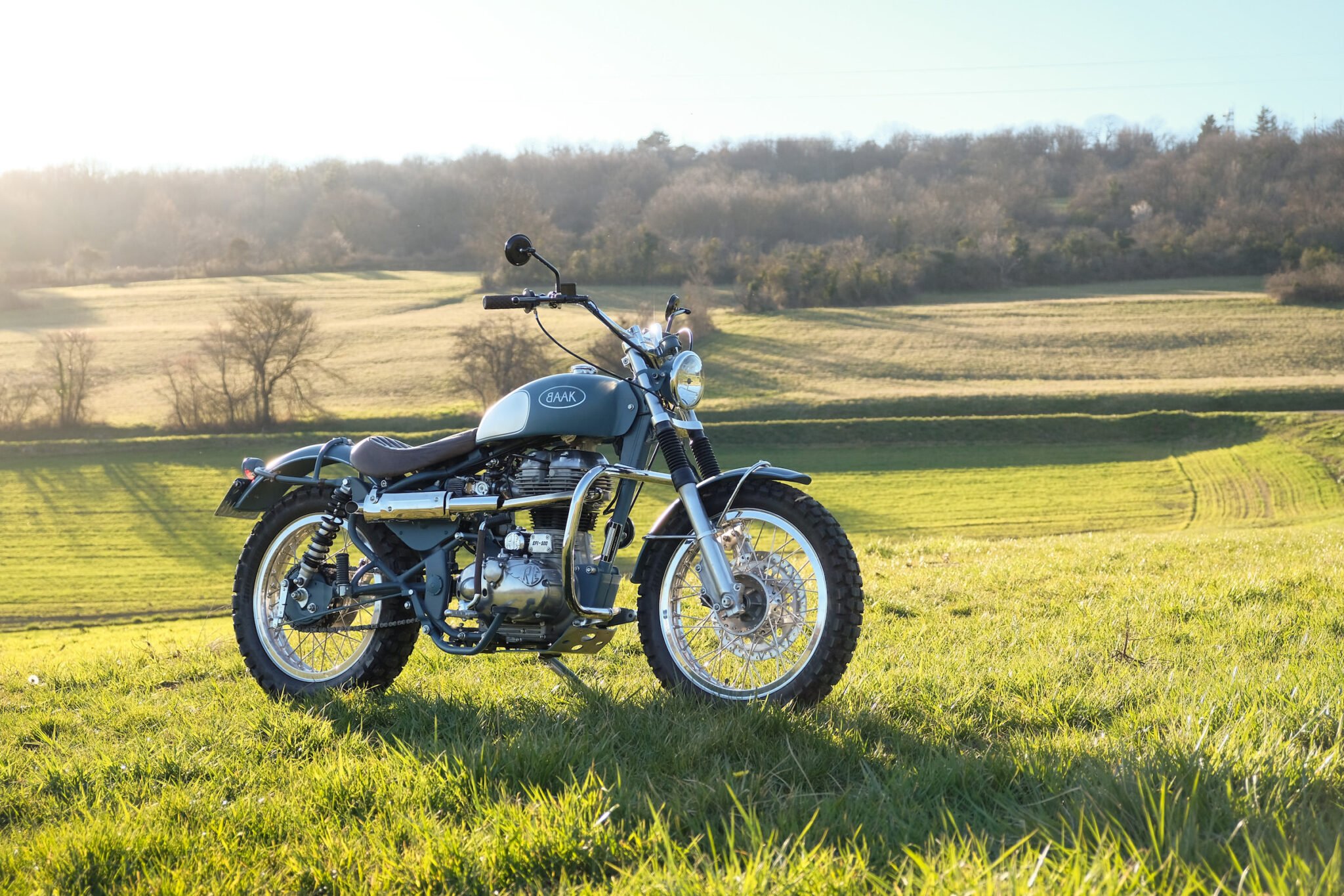 A Beautiful Royal Enfield Classic 500 Scrambler by BAAK
