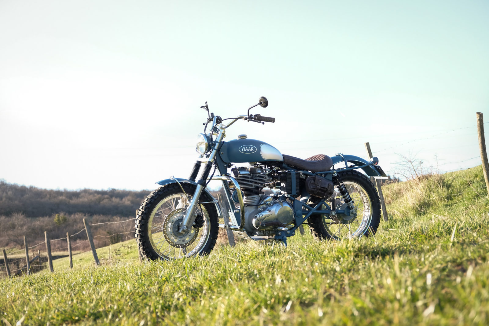 A Beautiful Royal Enfield Classic 500 Scrambler by BAAK