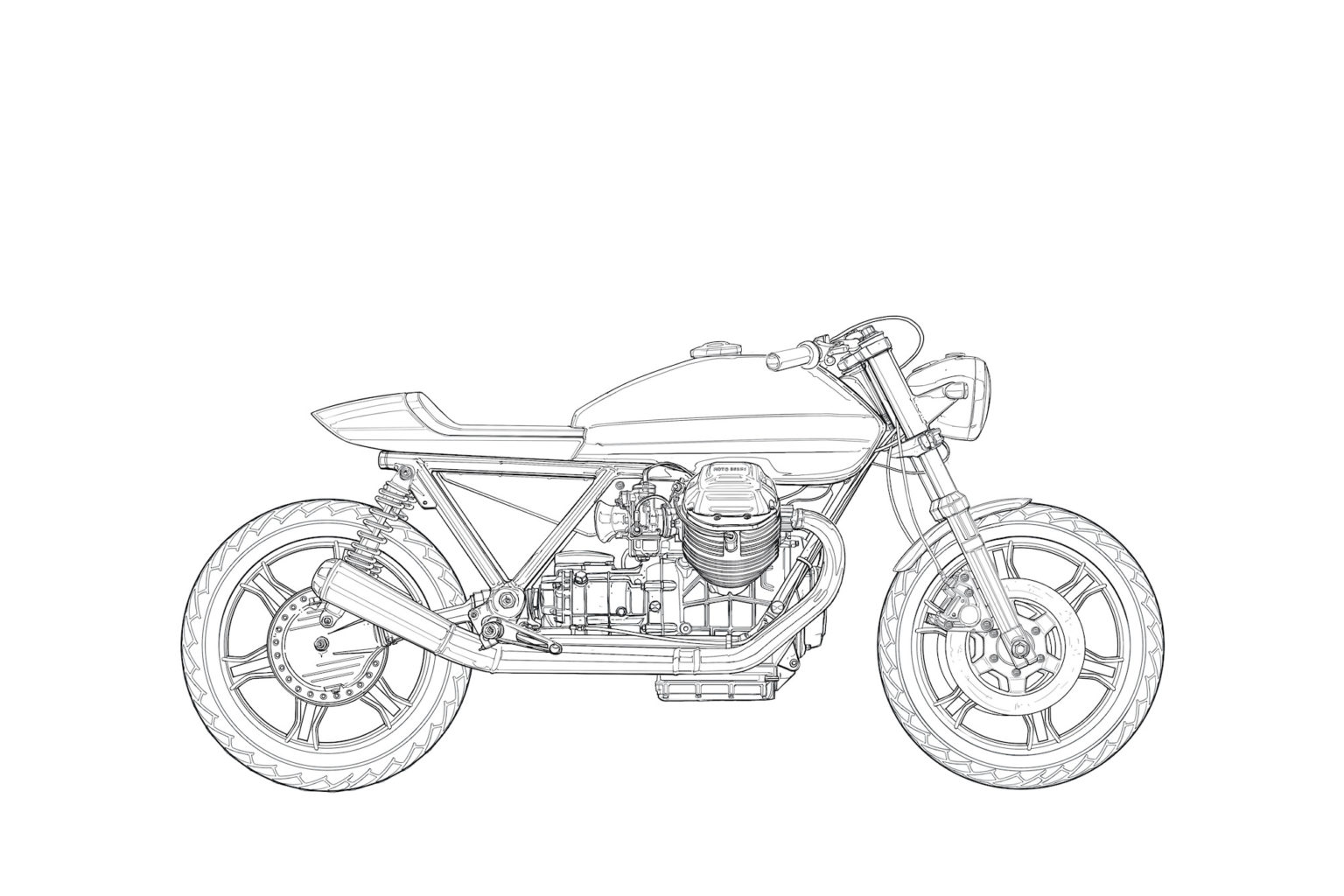 A Free Motorcycle Adult Coloring Collection by Adam Kay