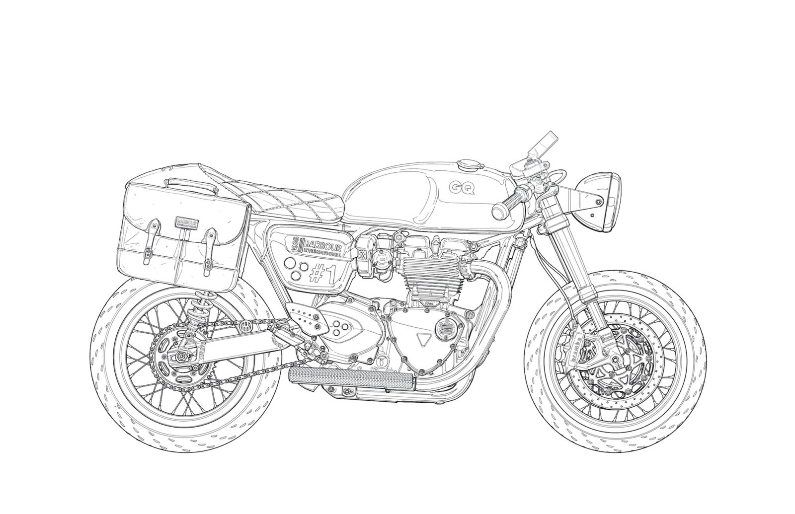 A Free Motorcycle Adult Coloring Collection by Adam Kay