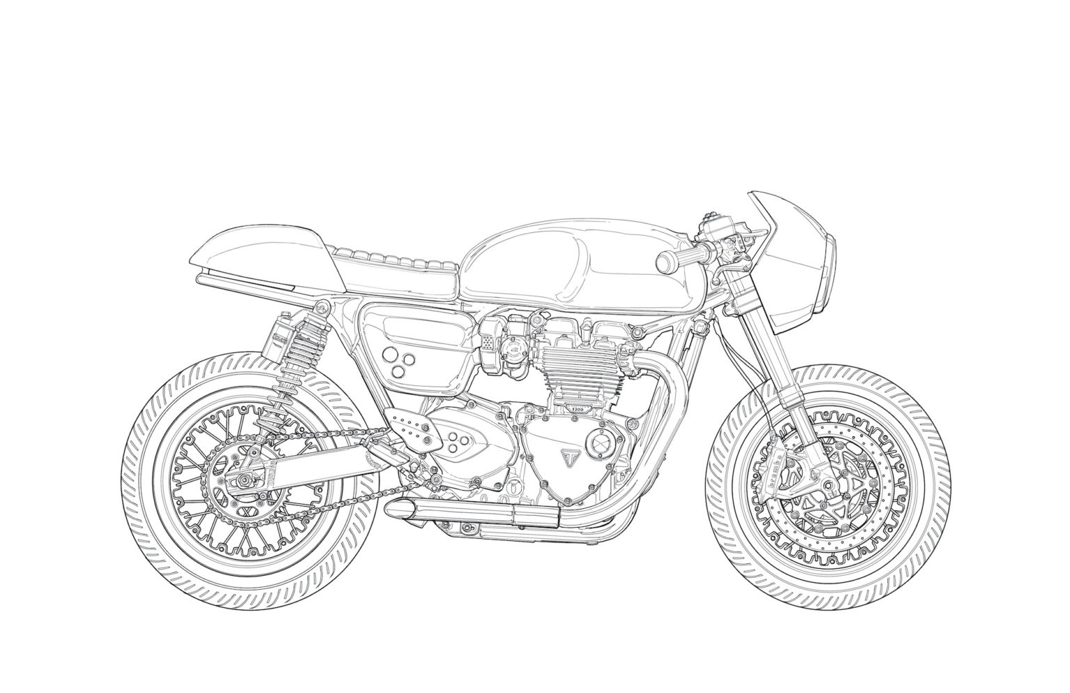 A Free Motorcycle Adult Coloring Collection by Adam Kay