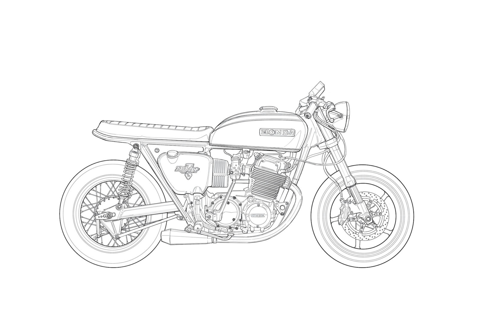 A Free Motorcycle Adult Coloring Collection by Adam Kay