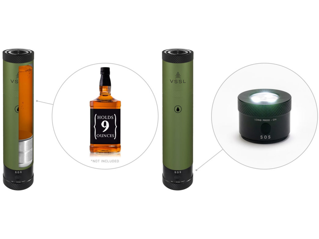 The VSSL Flask - An LED Flashlight With A 9 oz Whisky Flask Built In