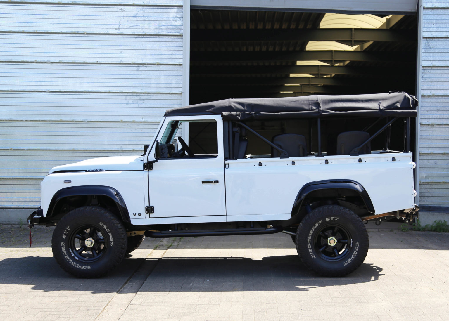A Restored And Modified Land Rover Defender 110 V8