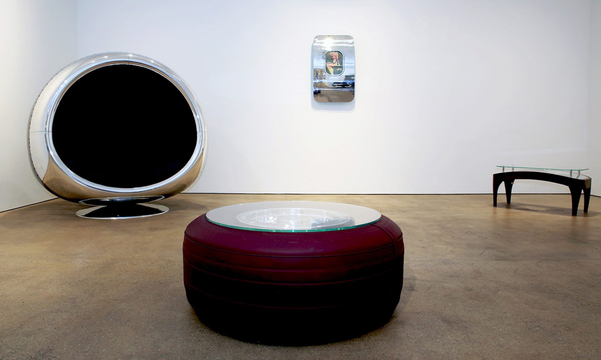 Boeing 747 Wheel + Tire Coffee Table by Plane Industries