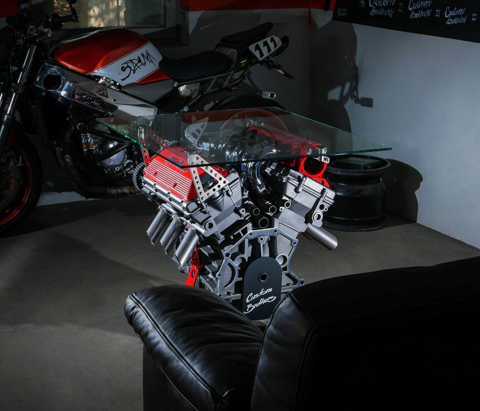 Alfa Romeo 2.5 V6 Engine Coffee Table By Custom Brothers