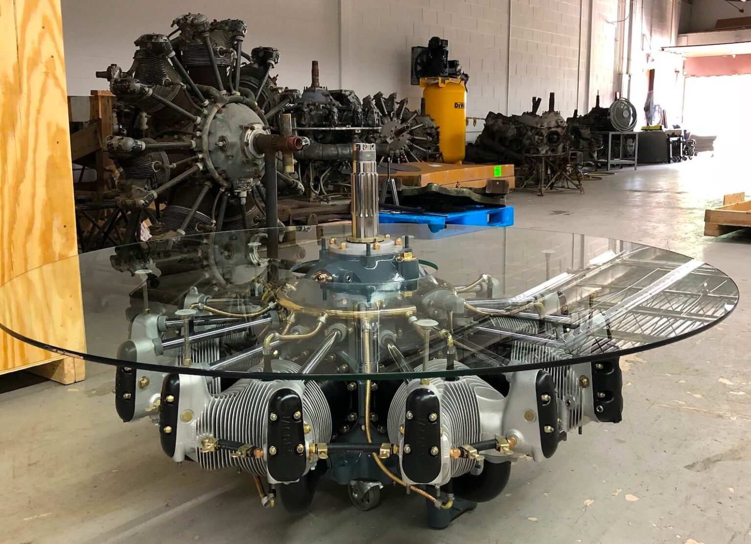 A Jacobs 12.4 Liter 7-Cylinder Radial Engine Coffee Table