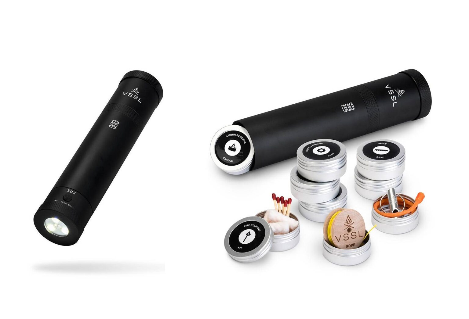 The VSSL Camp Supplies SUUNTO Edition Flashlight + Survival Kit