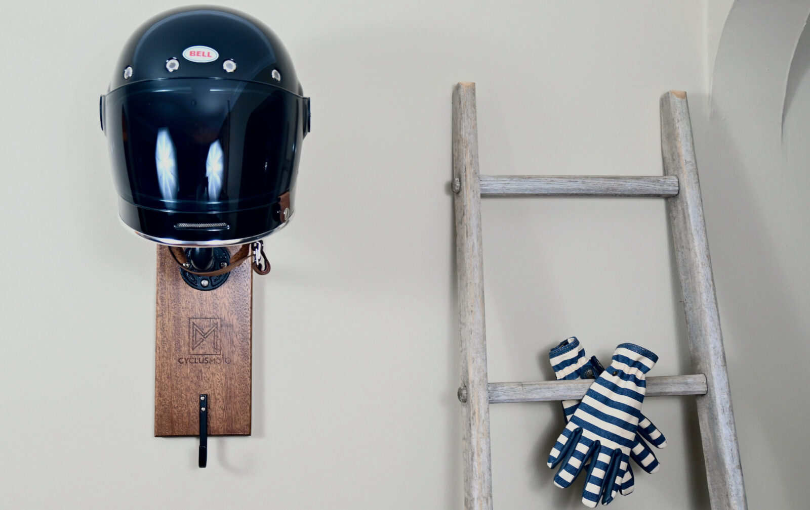 The CyclusMoto Motorcycle Helmet Hanger