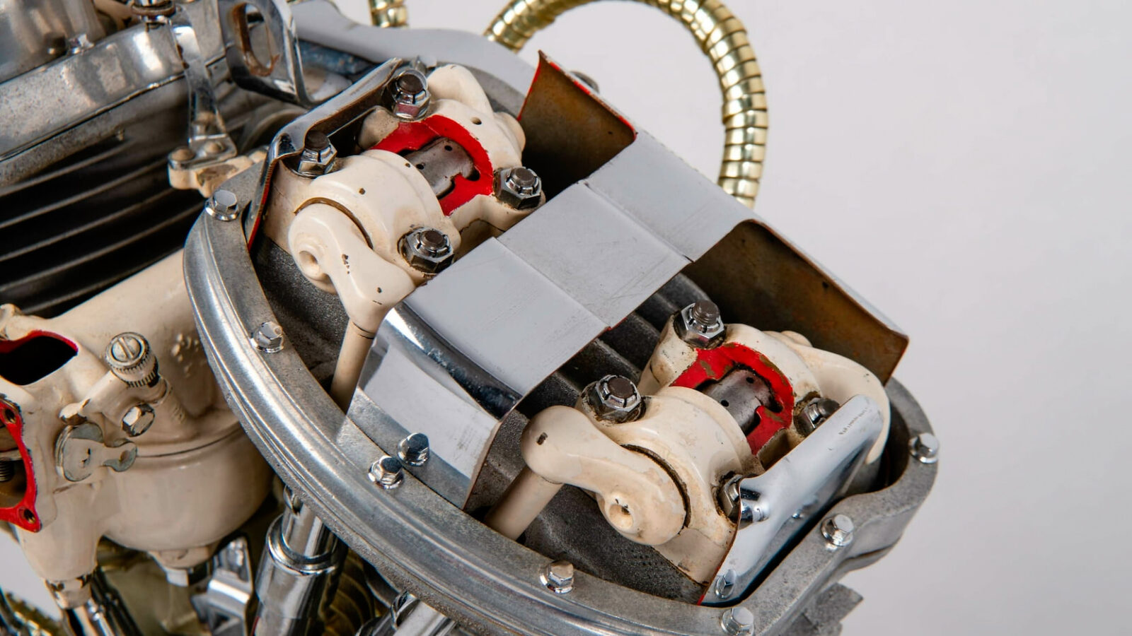 A Harley-Davidson Panhead V-Twin Cutaway Training Engine