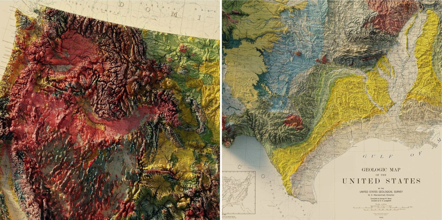 1932 USA Geological Relief Map