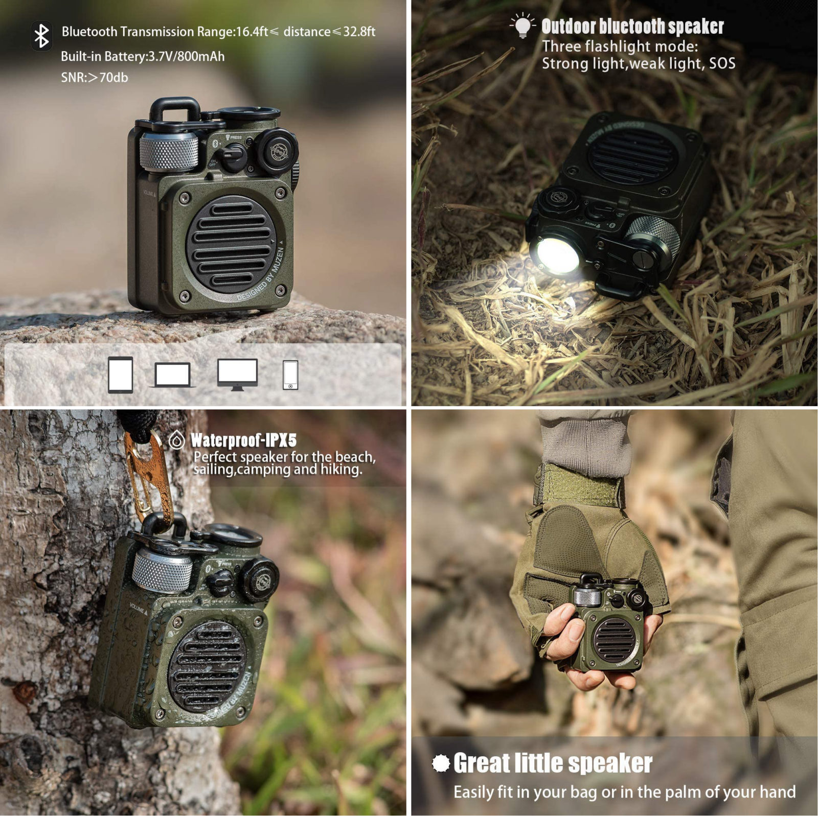 The Muzen Wild Mini Rugged Outdoor Speaker