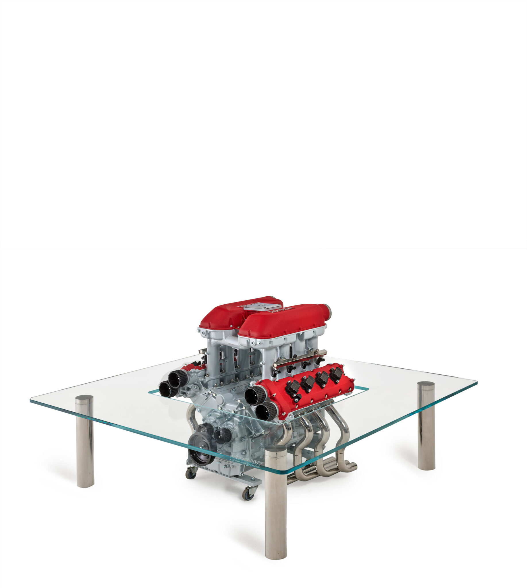A Ferrari 360 Modena V8 Engine Coffee Table
