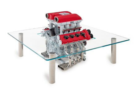 A Ferrari 360 Modena V8 Engine Coffee Table