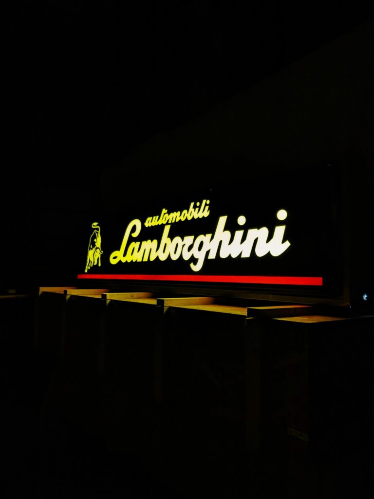 A 6'4" Illuminated Lamborghini Sign – Made In Italy