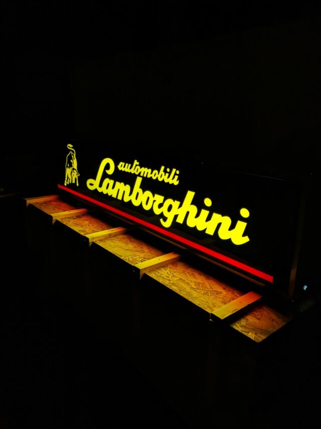 A 6'4" Illuminated Lamborghini Sign – Made In Italy