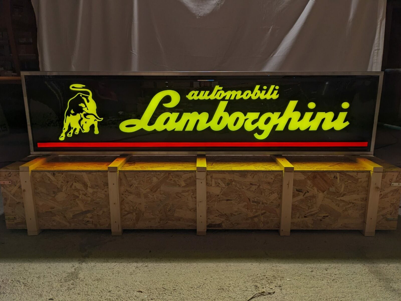 A 6'4" Illuminated Lamborghini Sign – Made In Italy