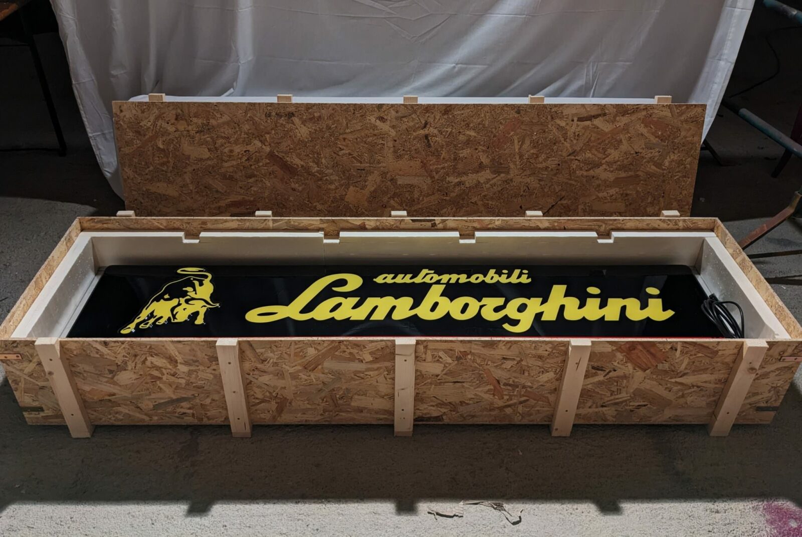 A 6'4" Illuminated Lamborghini Sign – Made In Italy