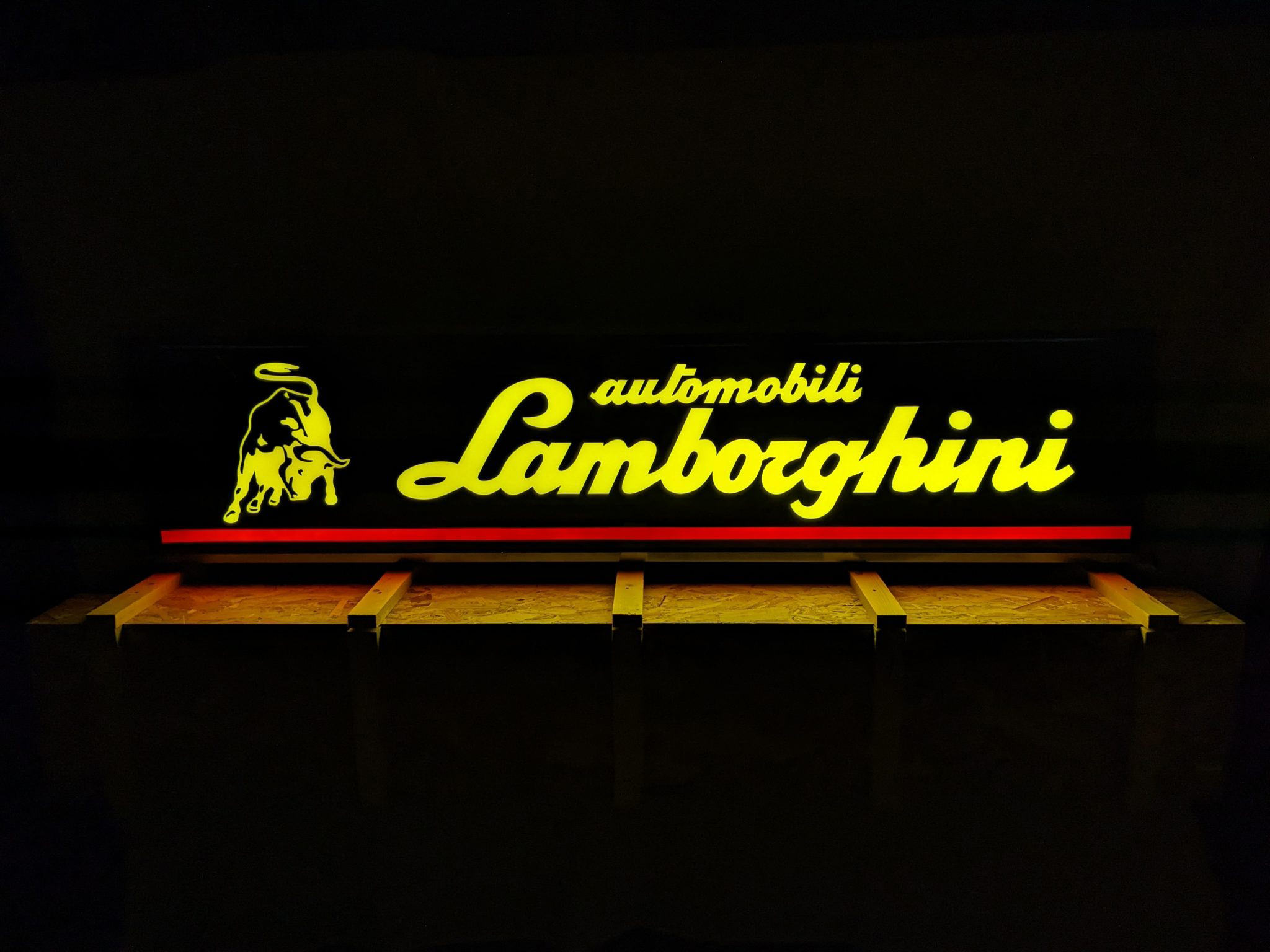 A 6'4" Illuminated Lamborghini Sign – Made In Italy