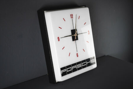 A Retro Original 1970s Vintage Illuminated Porsche Wall Clock