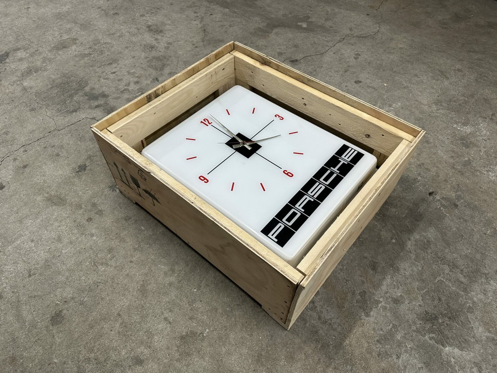 A Retro Original 1970s Vintage Illuminated Porsche Wall Clock