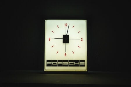 A Retro Original 1970s Vintage Illuminated Porsche Wall Clock