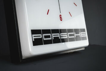 A Retro Original 1970s Vintage Illuminated Porsche Wall Clock
