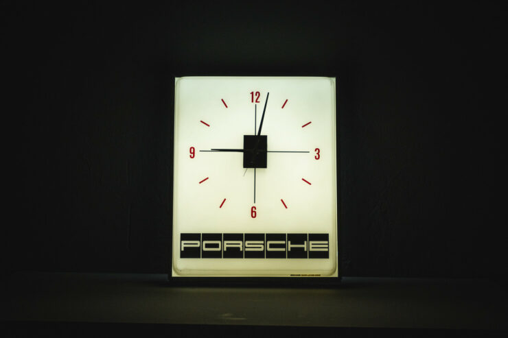 A Retro Original 1970s Vintage Illuminated Porsche Wall Clock