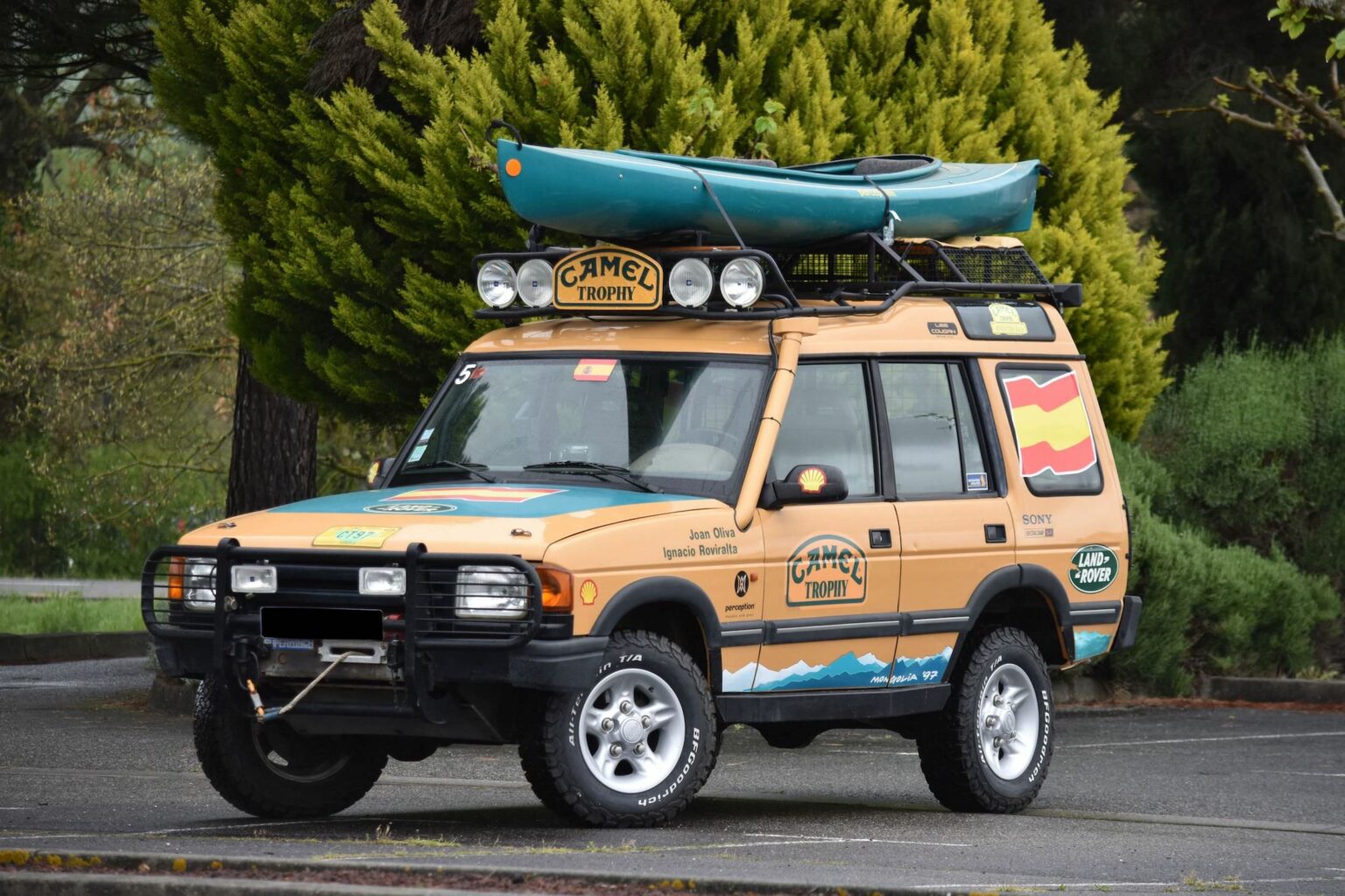 A 1997 Land Rover Discovery Camel Trophy Mongolia Veteran